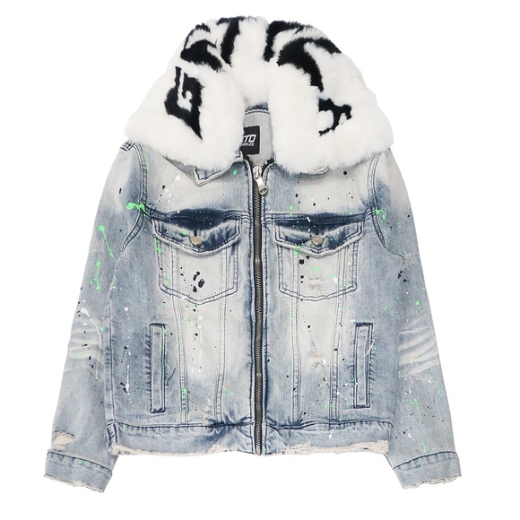 GFTD | Jackets & Coats | Gftd La Denim Paint Splatter Jacket | Poshmark